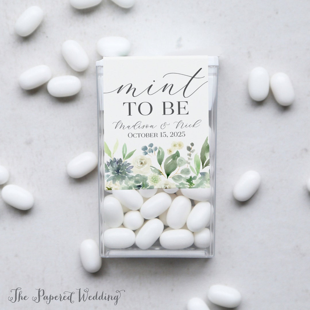 PRINTED Succulent Labels for Tic Tac Containers - Green Succulent Mint ...