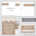 Printable OR Printed Wedding Accommodation Cards Burlap and Lace Accommodation Inserts Rustic ...