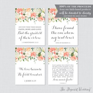 Printable Bible Verse Sign - Peach Floral Wedding Decor - We Love ...