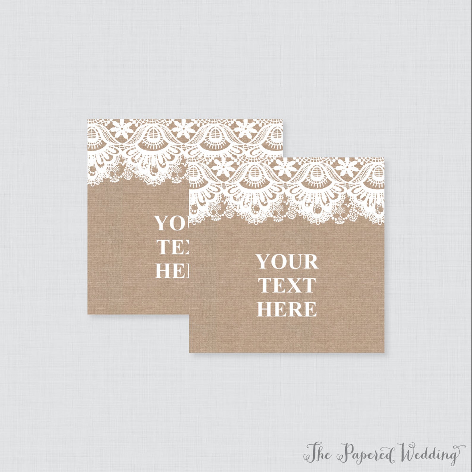 EDITABLE Wedding Tags Printable Burlap and Lace Wedding | Etsy