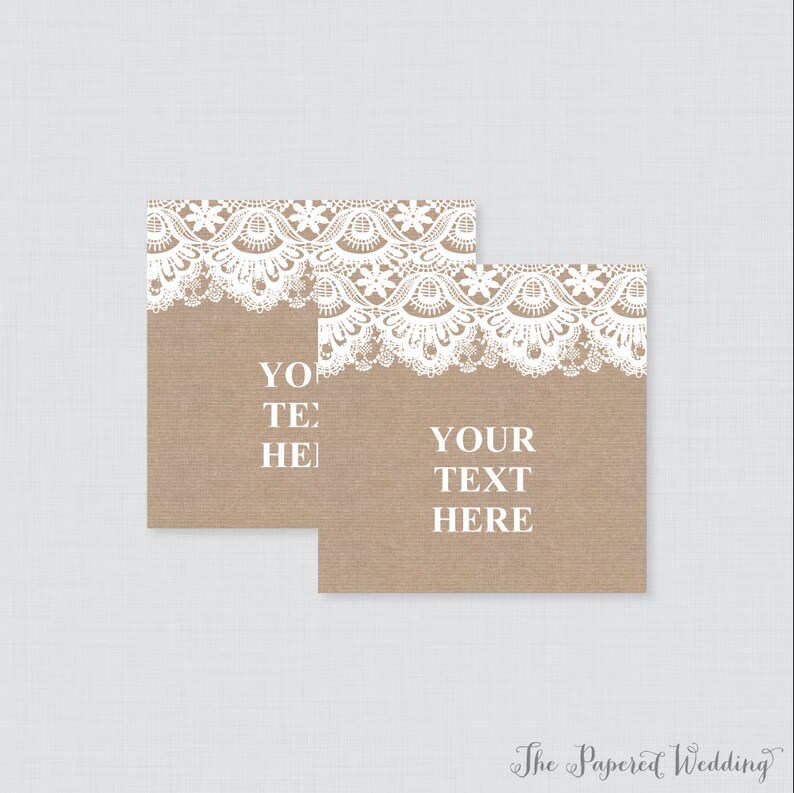 EDITABLE Wedding Tags Printable Burlap and Lace Wedding | Etsy