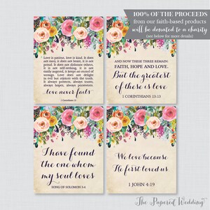 Printable Bible Verse Sign - Floral Wedding Decor - We Love Because He ...