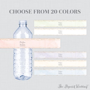 Printable OR Printed Watercolor and Gold Wedding Water Bottle Labels ...