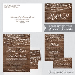 Printable Rustic Wedding Reserved Signs - Wood and String Lights ...