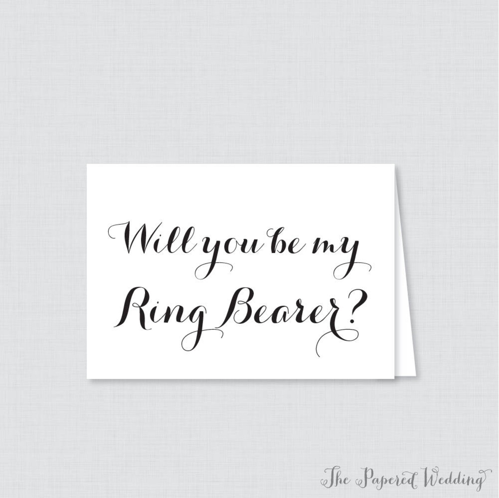 Printable Will You Be Ring Bearer Cards Black and White Will | Etsy