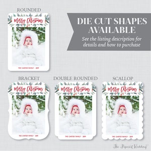 Printable OR Printed Red and Green Christmas Cards - Red and Green Pine ...