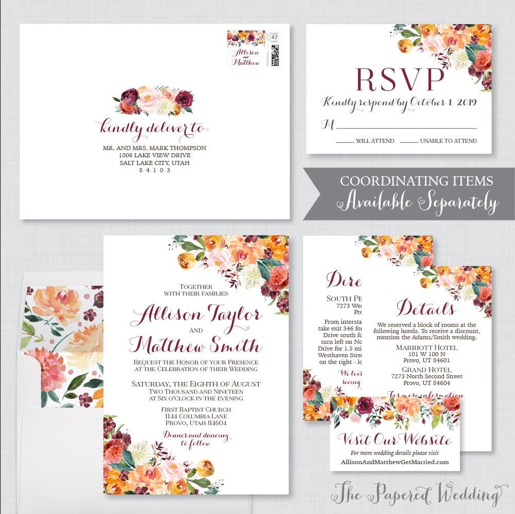 Printable Please Take One Sign - Fall Floral Wedding Sign - Rustic ...