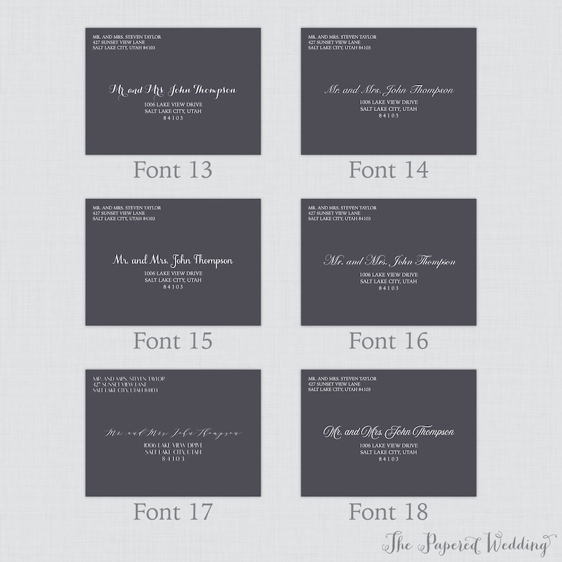 Printed Envelopes With Custom Fonts in A7 A2 or 4bar Size - Etsy