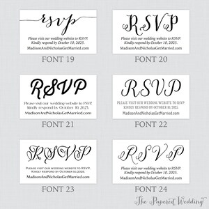 Printable OR Printed Small RSVP Insert Cards With Custom Color and Font ...