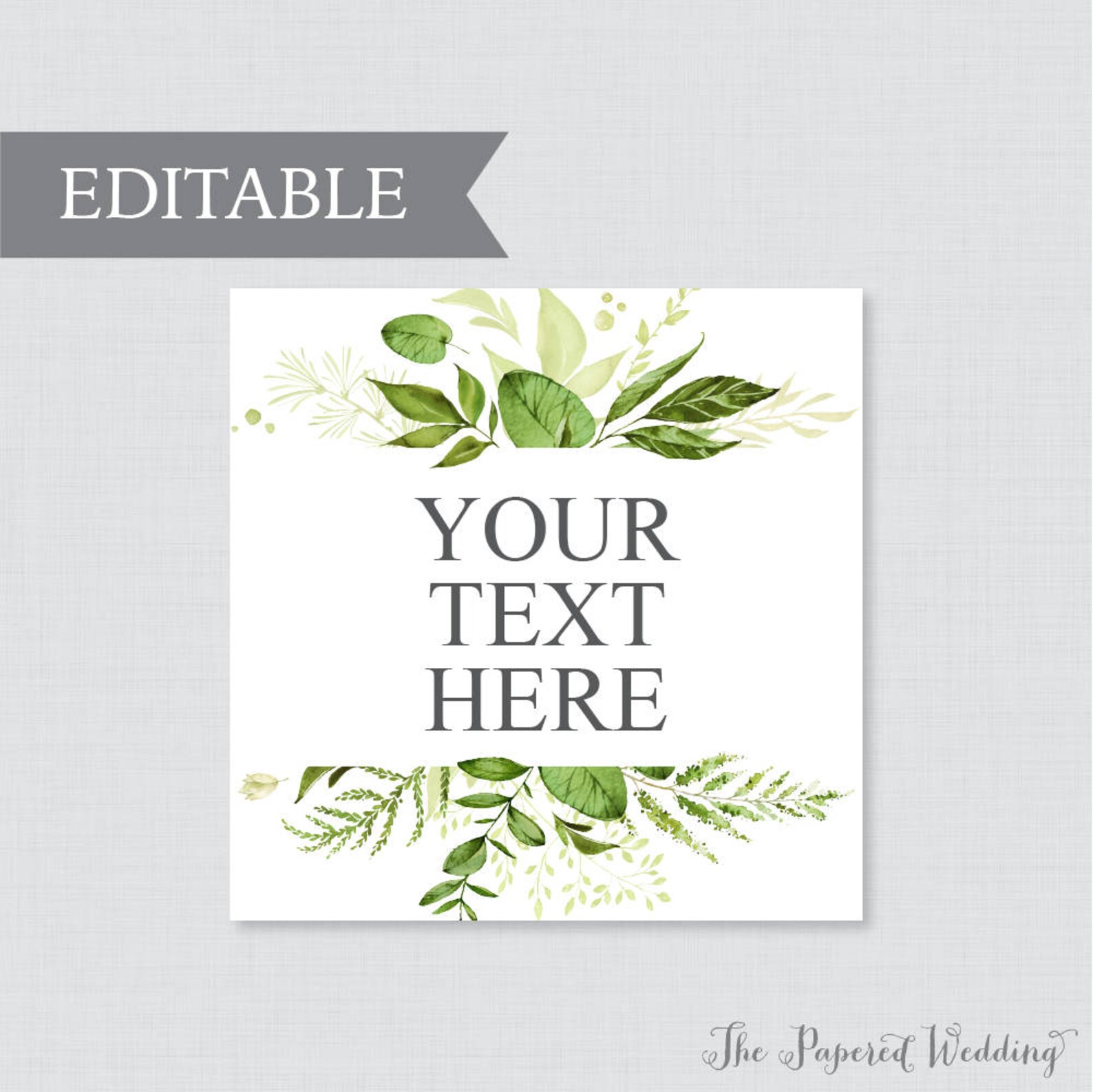 EDITABLE Wedding Tags Printable Greenery Wedding Labels | Etsy