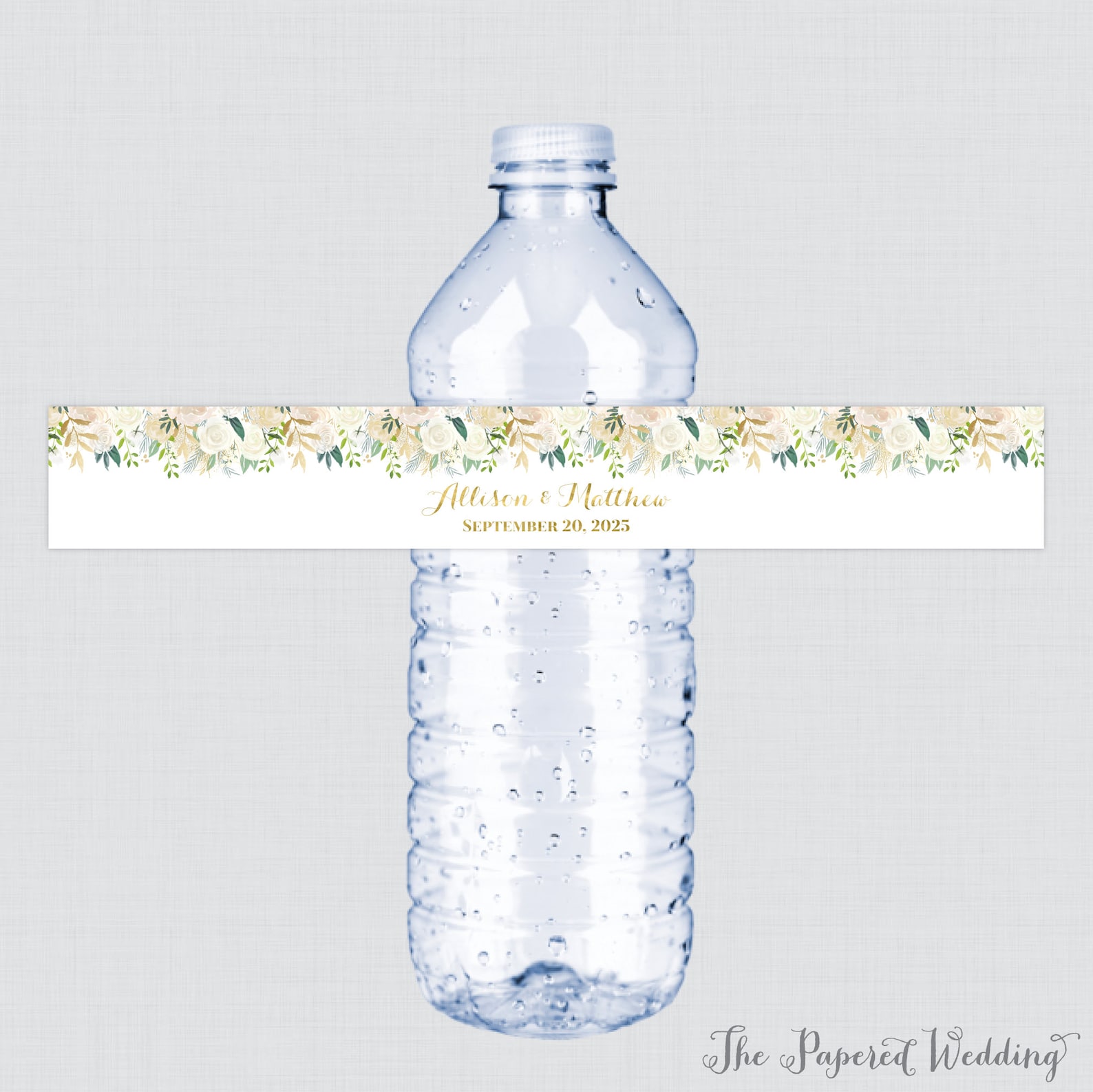 Printable OR Printed Wedding Water Bottle Labels White and - Etsy