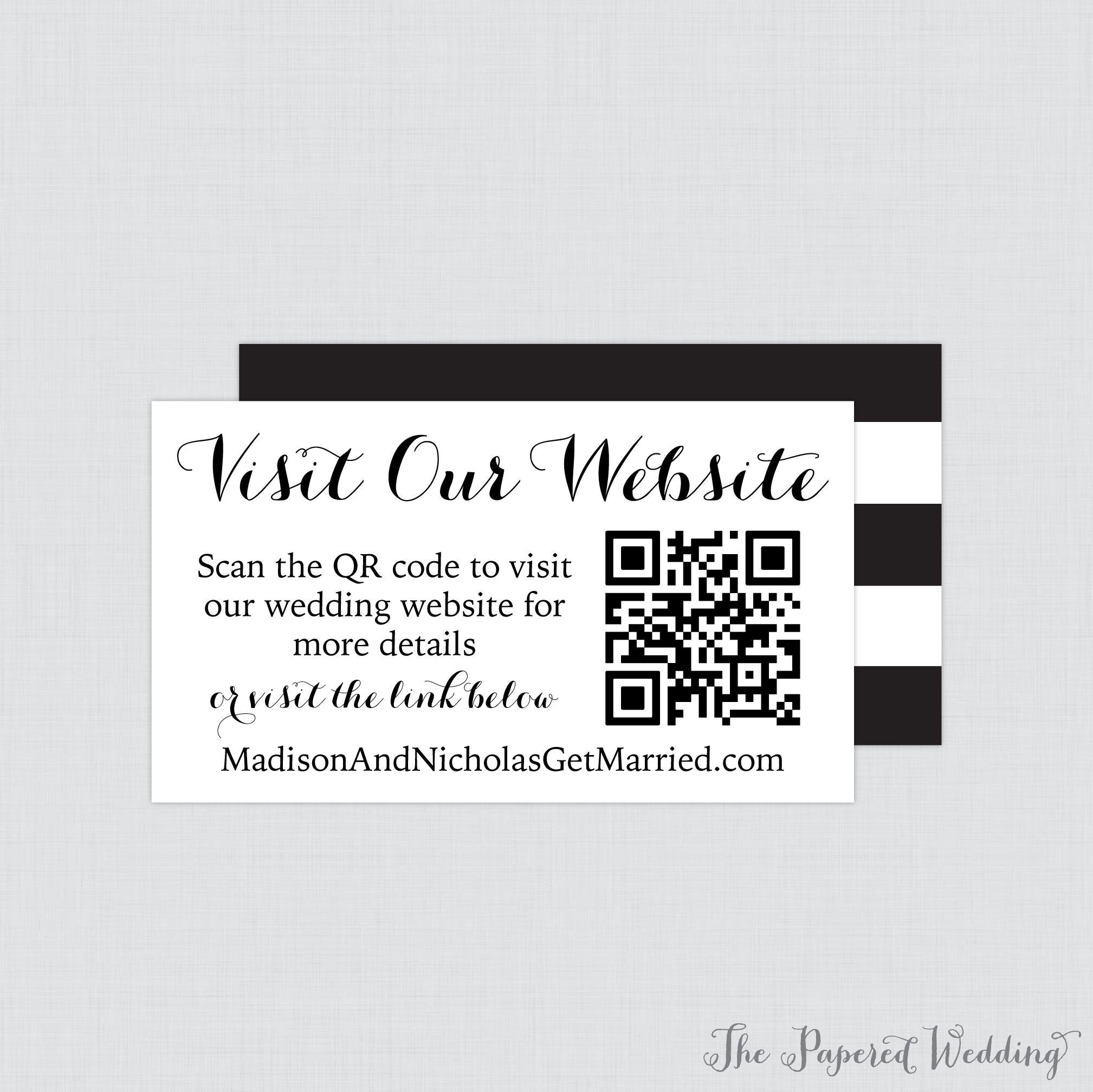 Printable OR Printed Wedding QR Code Insert Cards Small - Etsy