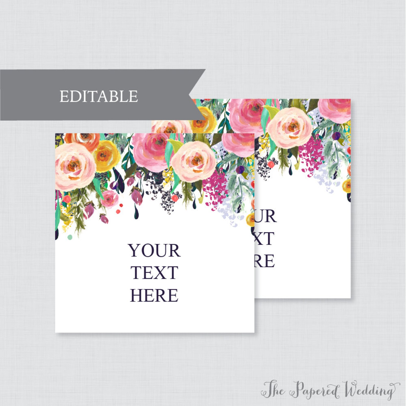 EDITABLE Wedding Tags Printable Floral Wedding Labels | Etsy