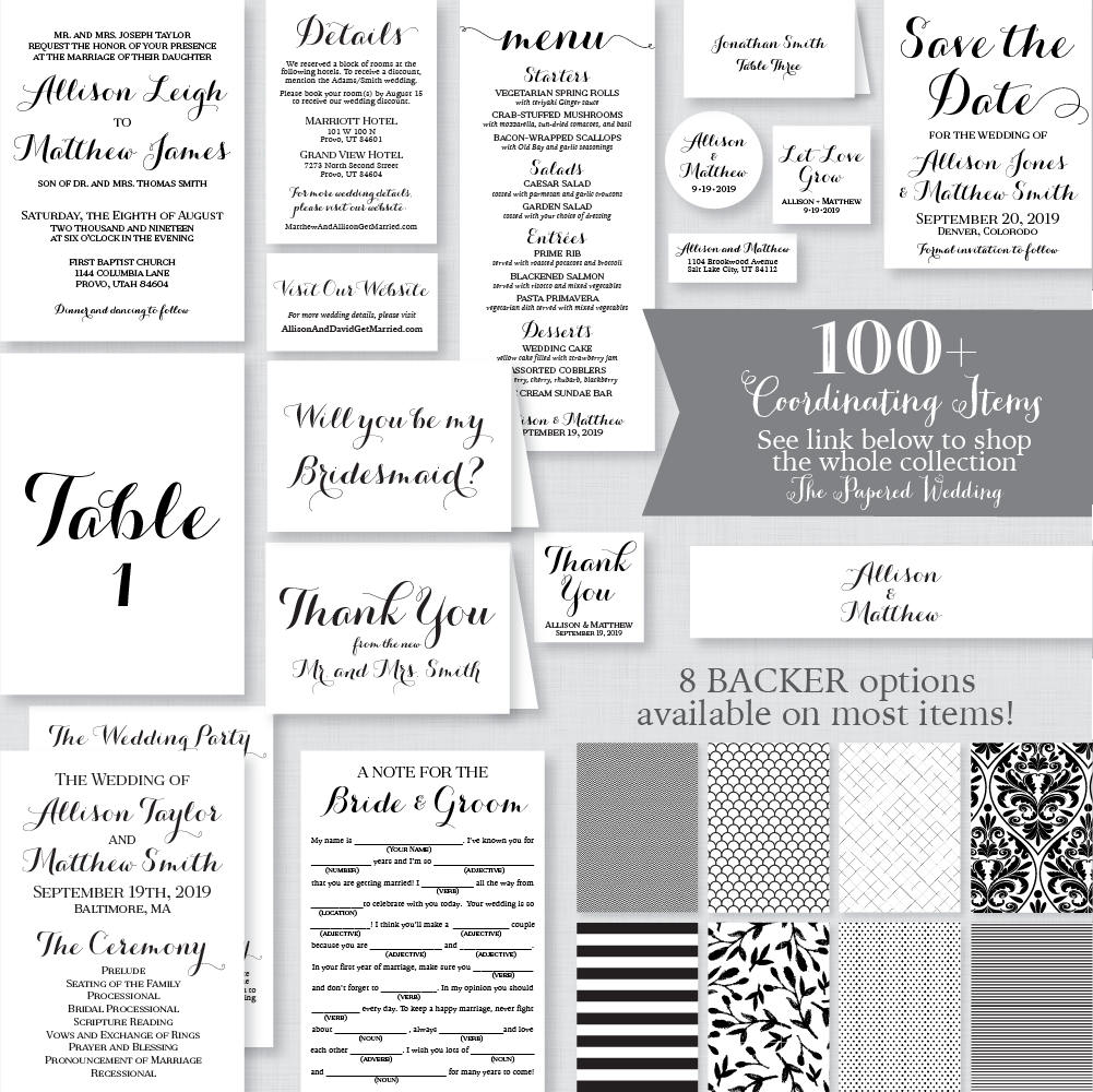 Printable Please Take One Sign - Black and White Wedding Sign - Simple ...