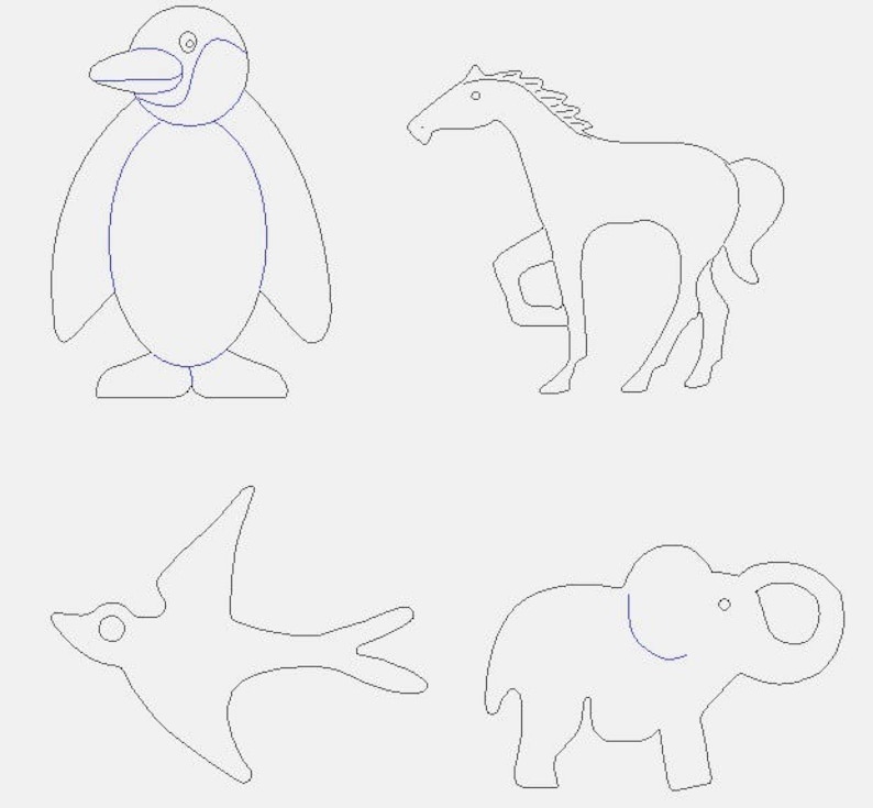 Animals Vector Engraving Model CNC Dxf - Etsy