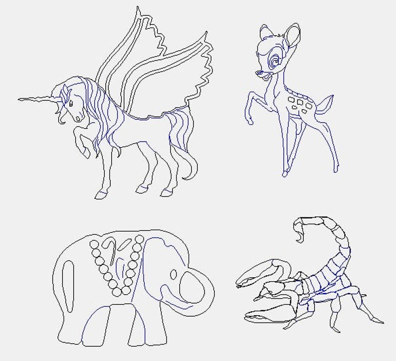 Animals Vector Engraving Model CNC Dxf - Etsy