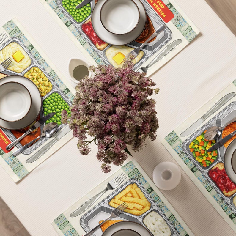 Mid-century TV Dinner Placemats – Retro 1950s Atomic Kitchen Decor ...