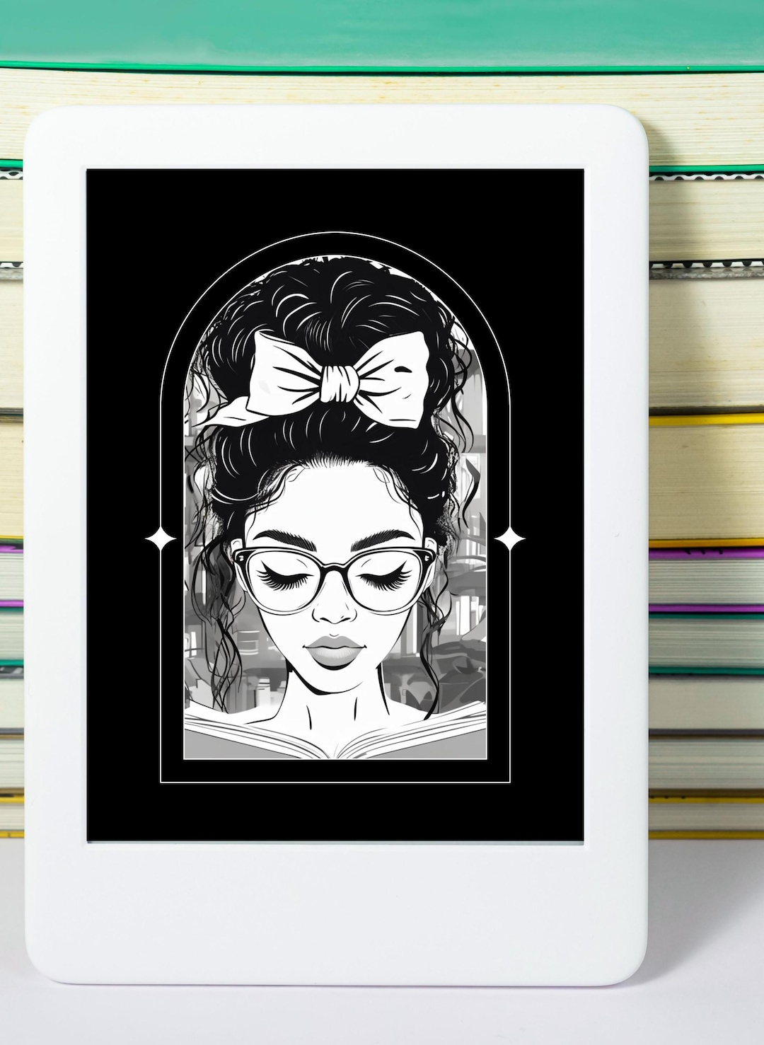 32 Kindle Lock Screens Screensavers - Woman Reader Illustration, Main ...