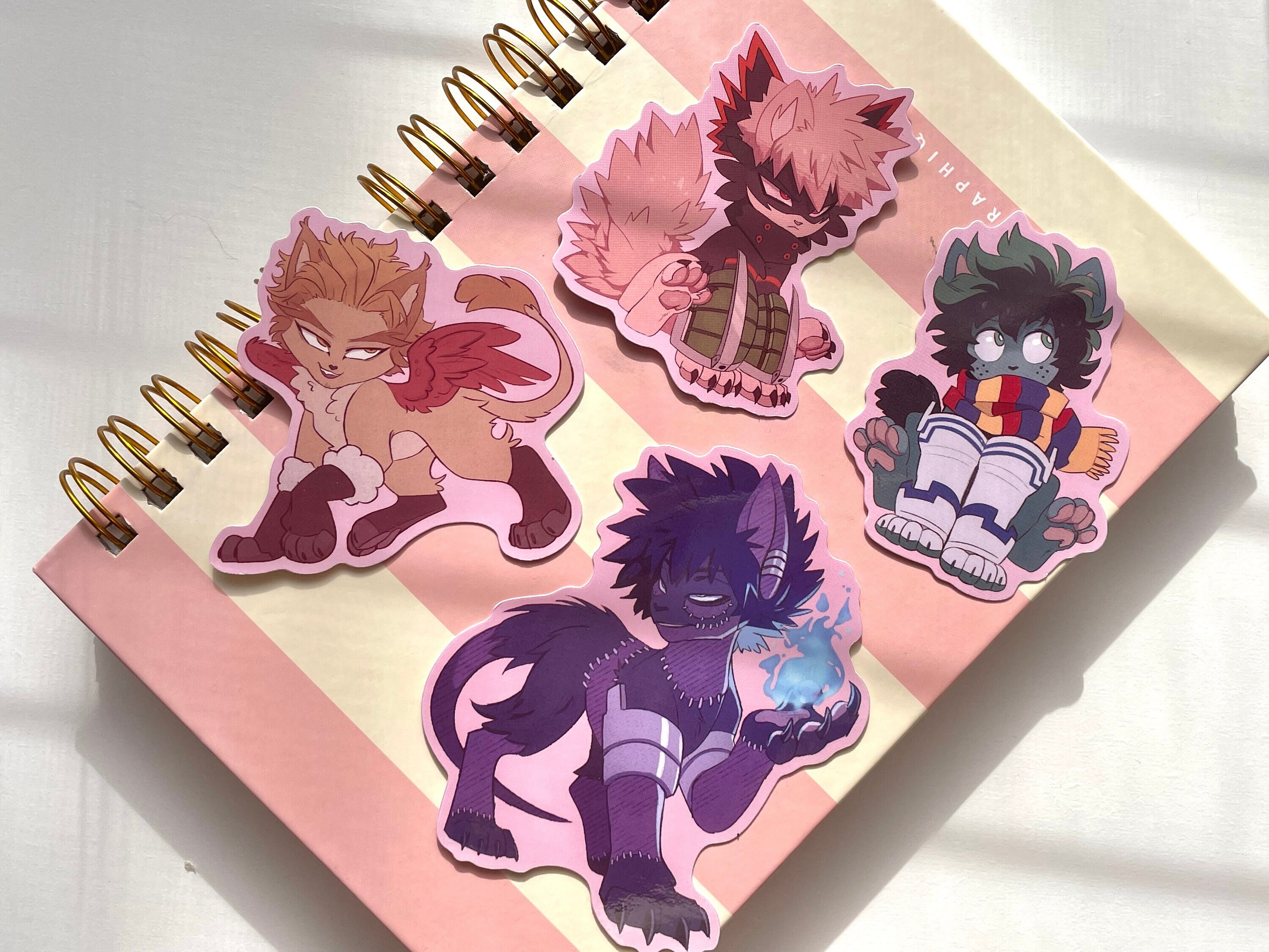 MHA Kitty Stickers deku Bakugou Hawks Dabi | Etsy UK