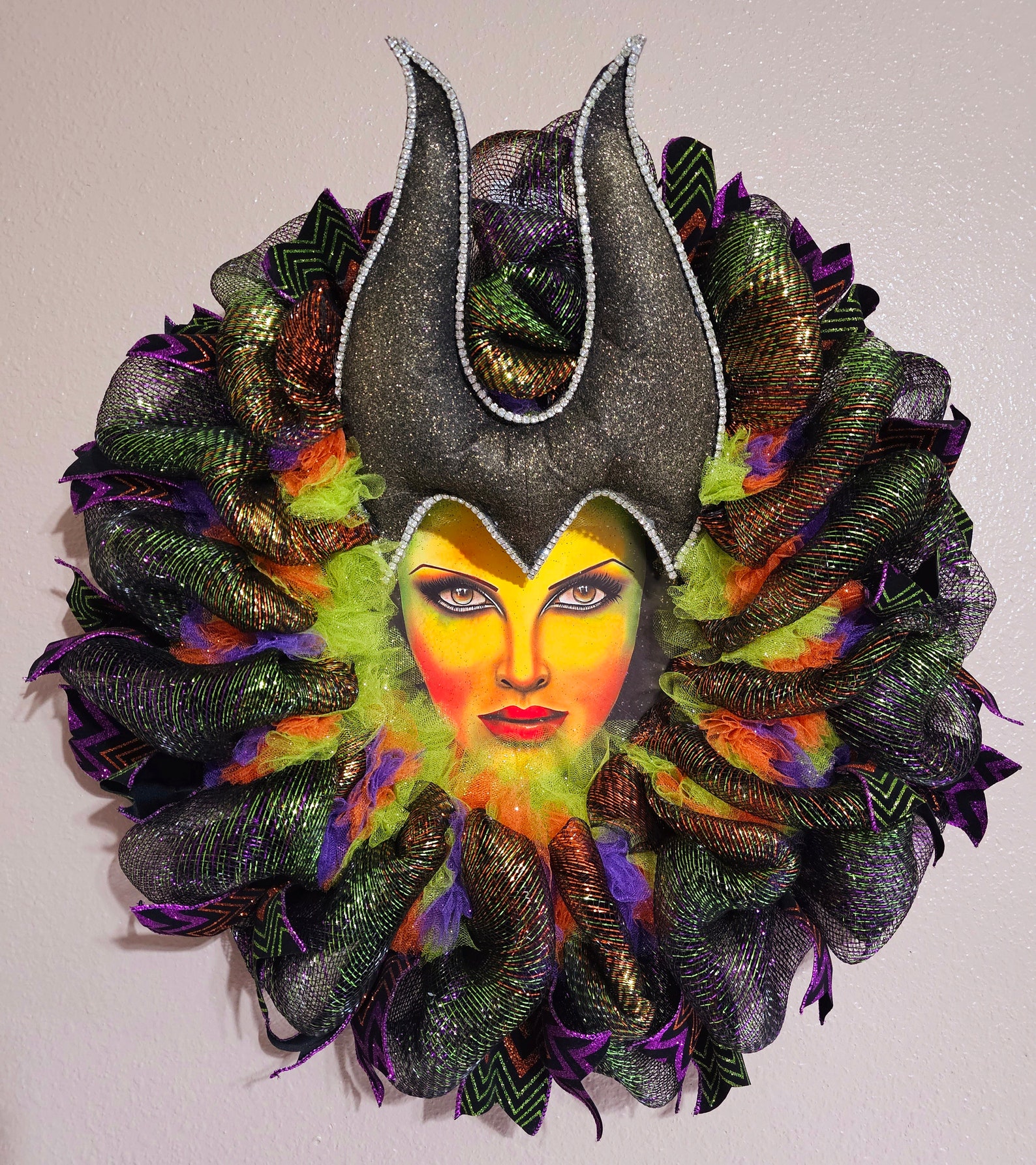 Halloween Maleficent Wreath 22 X 23 - Etsy