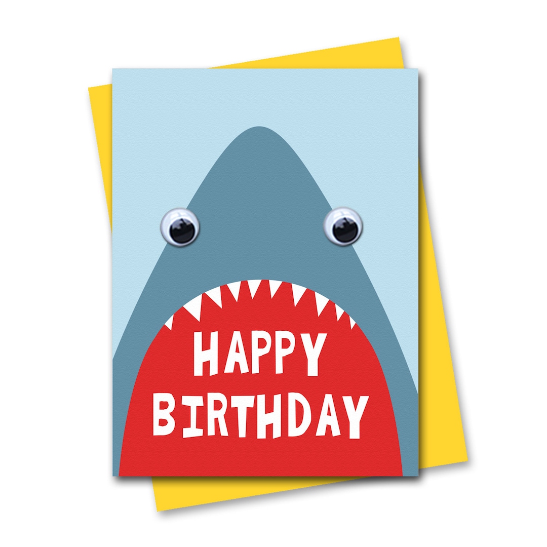 Happy Birthday Shark, Children's Birthday Card, Boys Birthday Card ...