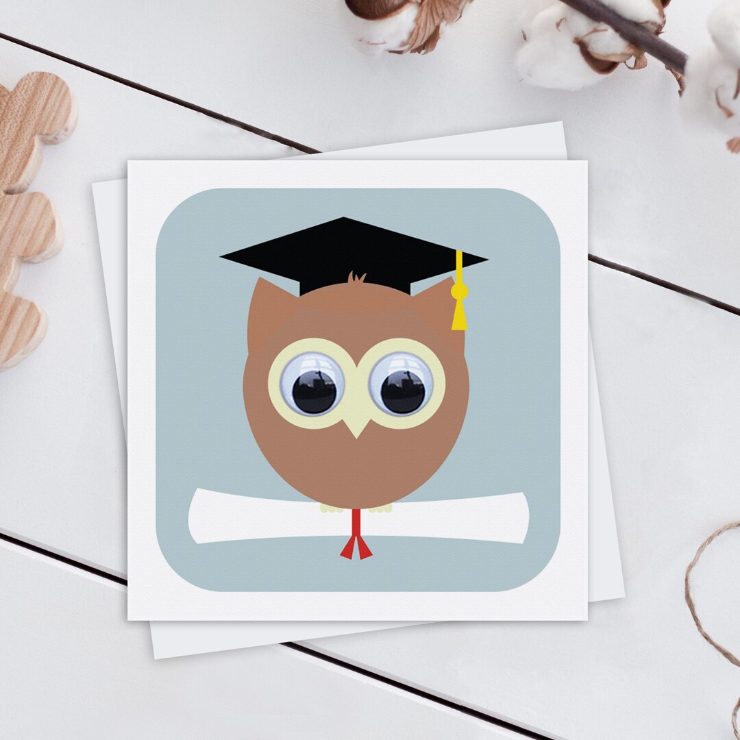 Wise Owl Graduation Card, Googly Eyes - Etsy