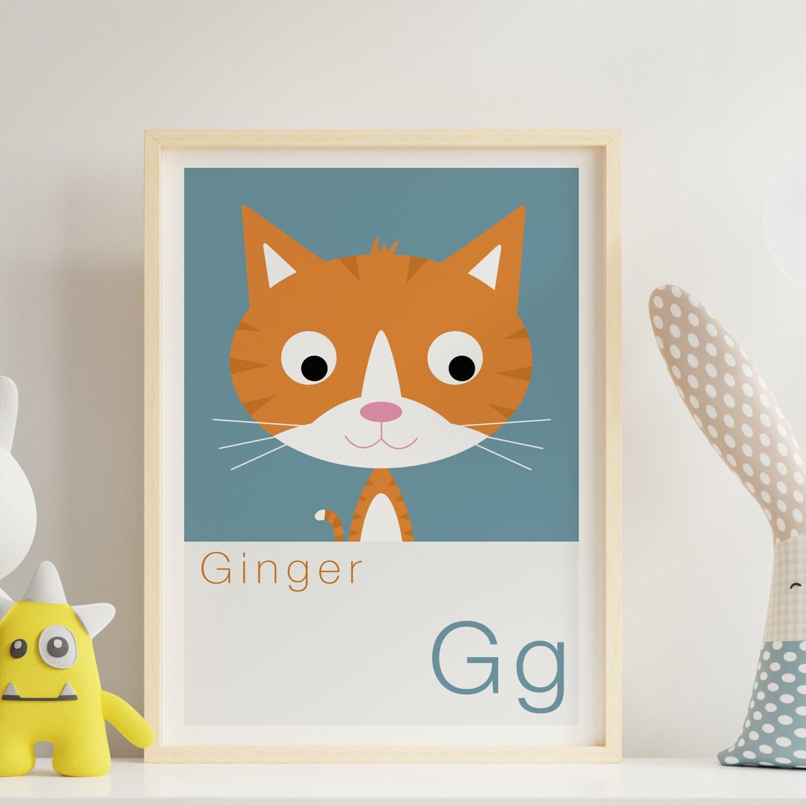 Ginger Cat Print Alphabet Poster Nursery Wall Art Alphabet - Etsy
