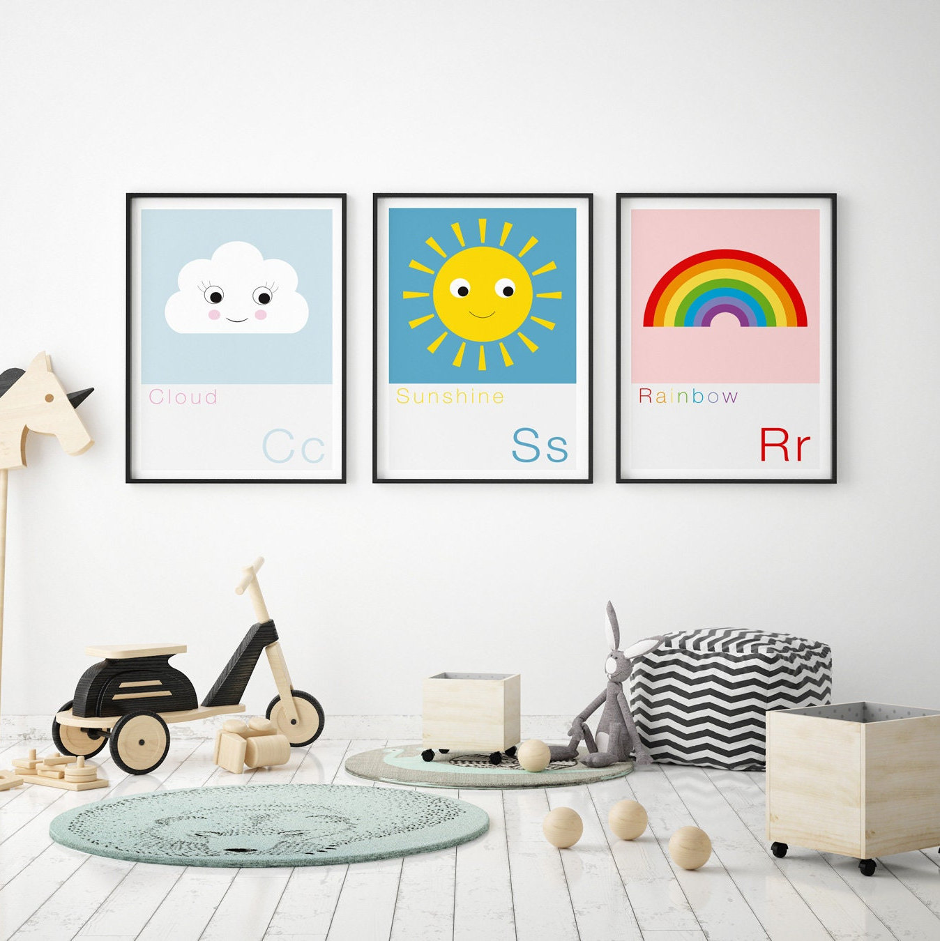 Children's Banana Print, Alphabet Poster, Nursery Wall Art, Alphabet ...