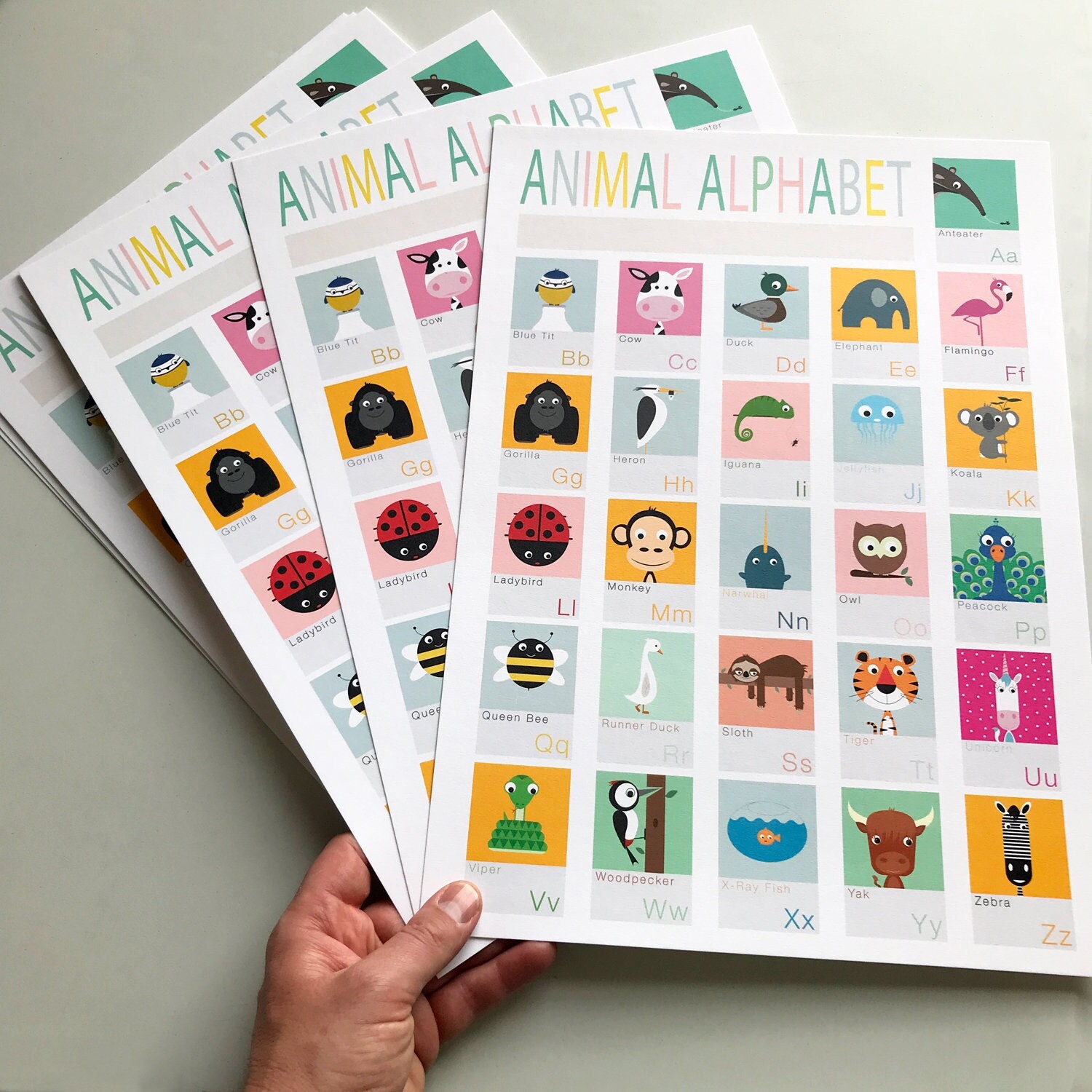 Animal Alphabet Print Alphabet Poster Nursery Wall Art - Etsy