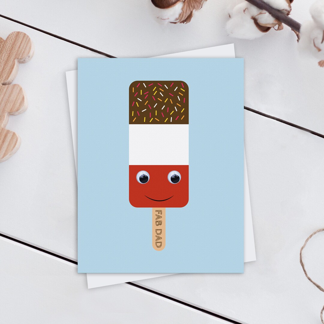 Fab Dad Ice Lolly Card, Googly Eyes, Father's Day, Birthday - Etsy