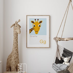 Giraffe Nursery Print, Alphabet Art, Nursery Wall Art, Alphabet Print ...