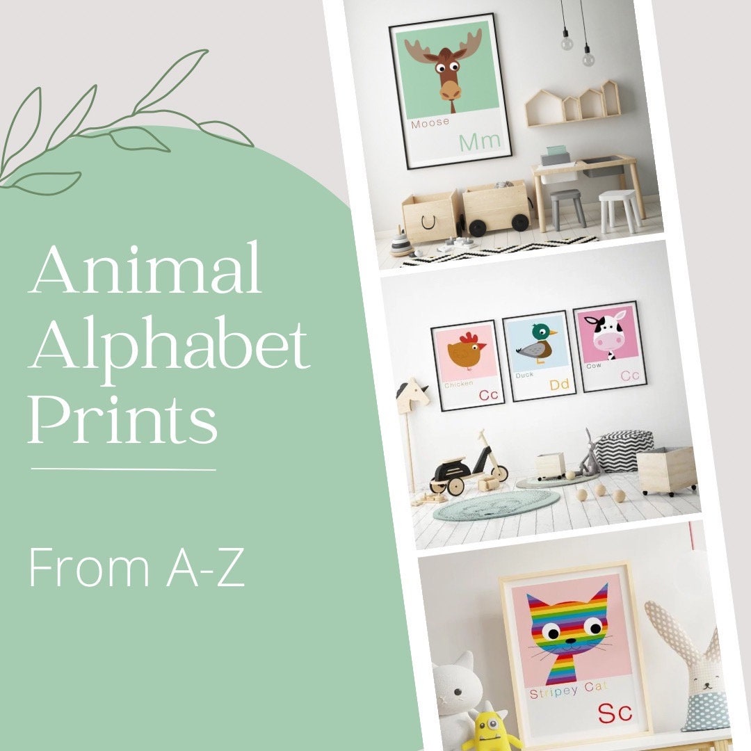 Children's Alphabet Print, Animal Print, Alphabet Poster, Children's ...