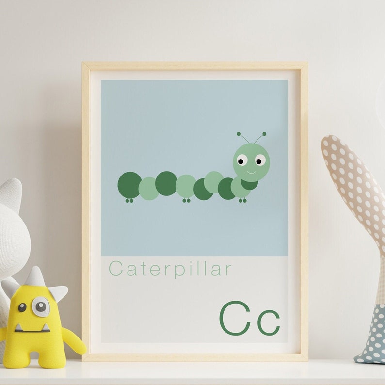 Caterpillar Print, Alphabet Poster, Nursery Wall Art, Alphabet Print ...
