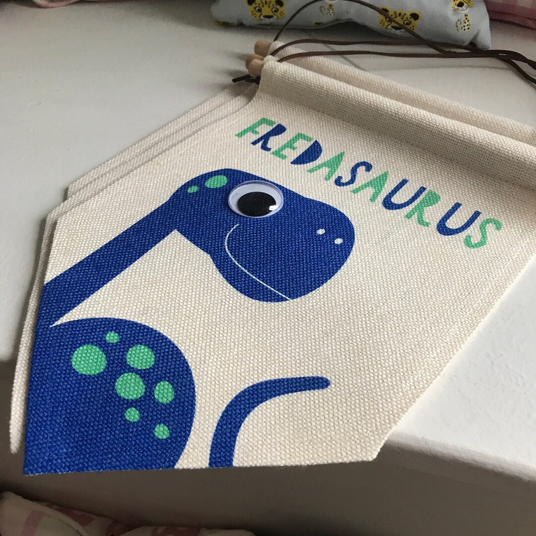 Personalised Dinosaur Flag, Dinosaur Art, Dinosaur Wall Hanging ...