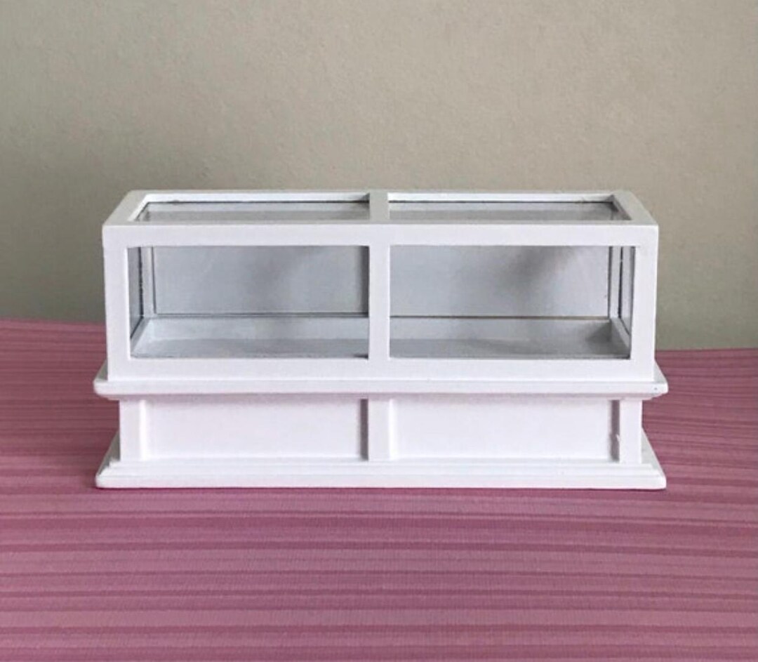 White Miniature Dollhouse 1:12 Scale Display Case With Acrylic Shelves ...