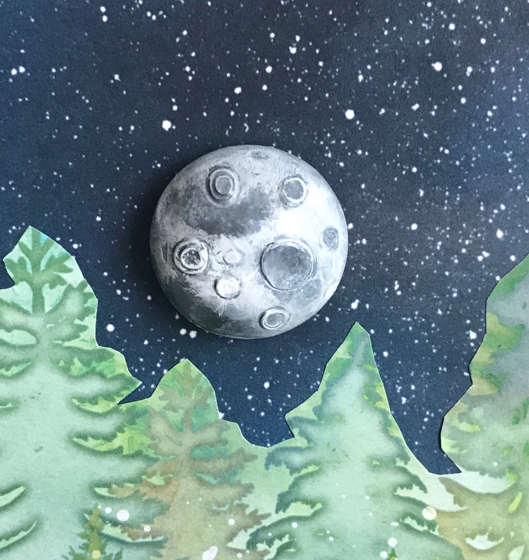 Dollhouse Moon, Miniature Hand-painted Polymer Clay Full Moon - Etsy