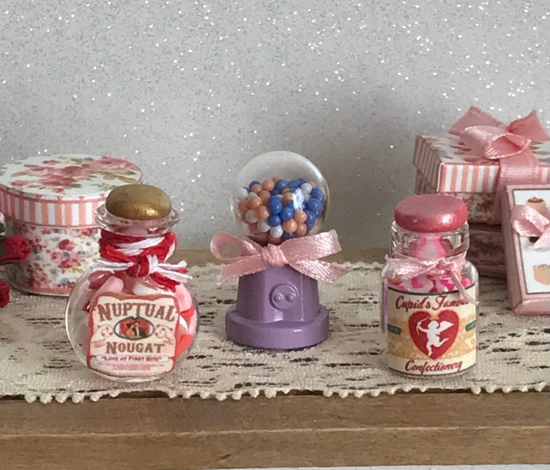 Mini Valentine's Day Dollhouse Candy Jar in 2 Styles or Bubble Gum ...