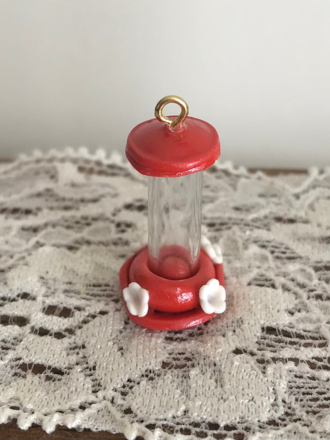 Miniature Dollhouse 1:12 Scale Red Hummingbird Feeder, Porch Decor - Etsy