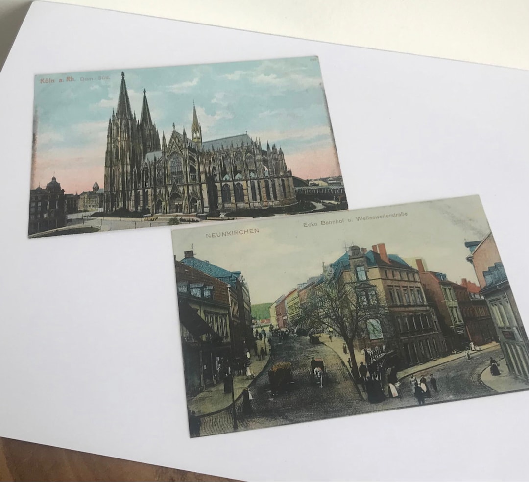 Set of 2 German Postcards, Koln Cathedral, Tinted Turn of the Century ...