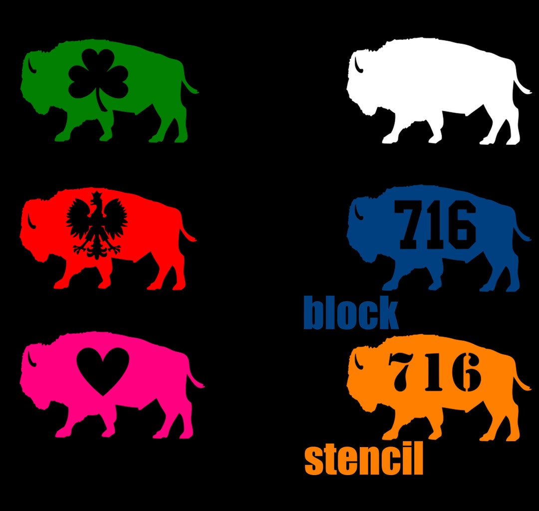 Buffalo NY 716 Standing Bison Car Vinyl Car Decals Die Cut Phone Laptop ...