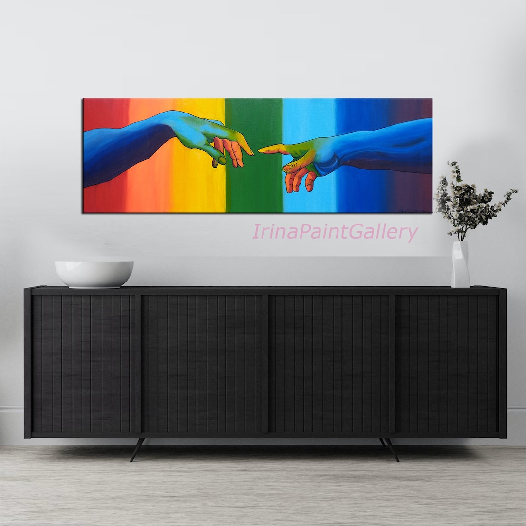 Pride Painting Art LGBTQ Painting Hand Original Painted Pride Rainbow ...