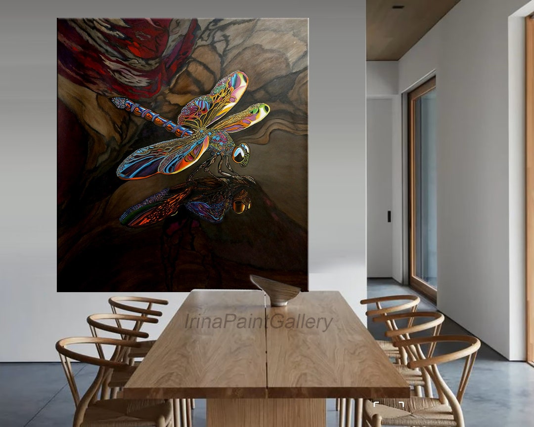 Original 58''x 64""elegy of the Dragonfly" Acrylic Painting on Canvas ...