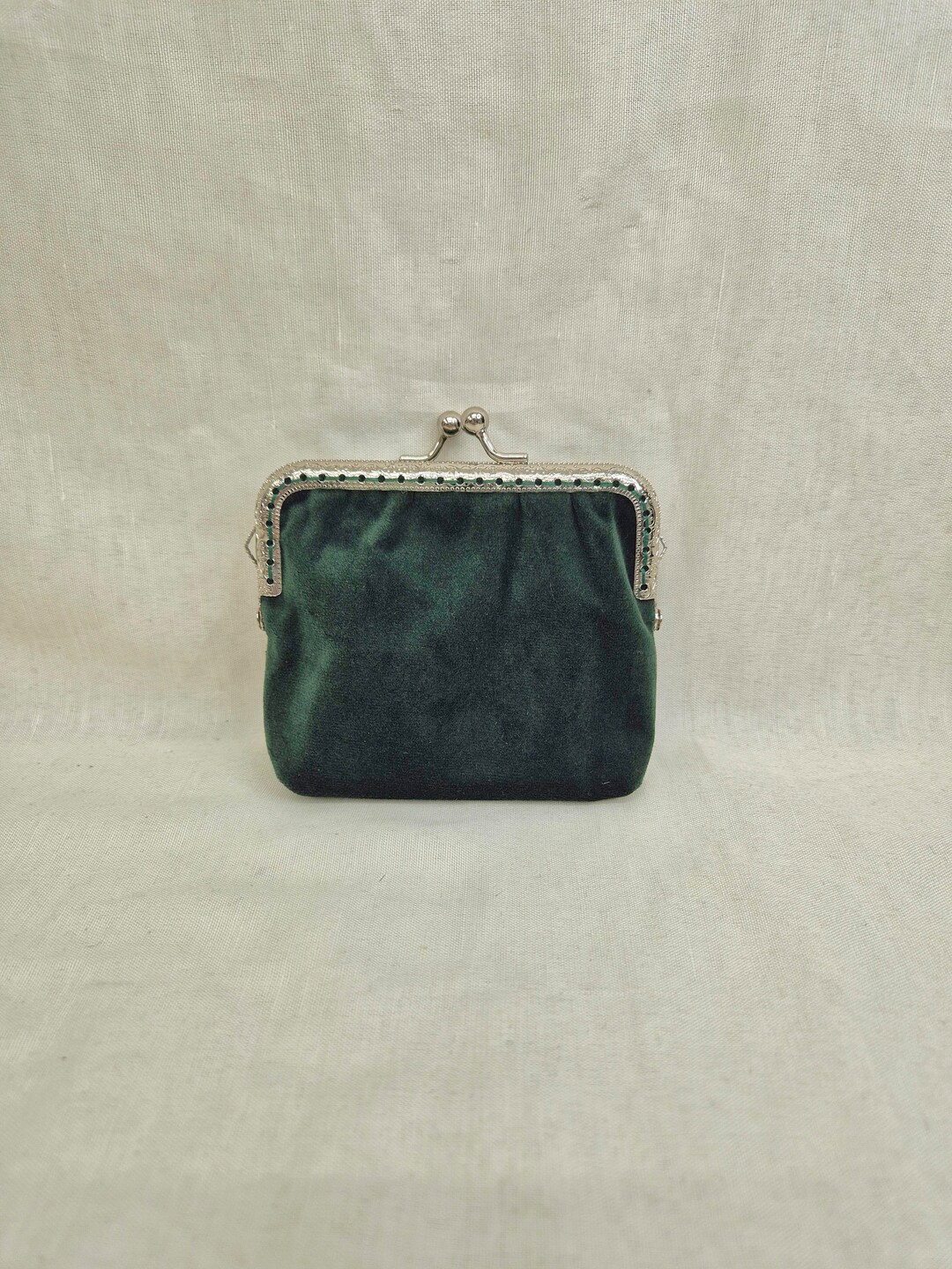 Green Coin Purse/green Purse/kiss Clasp Coin Purse/wallet/green Kiss ...