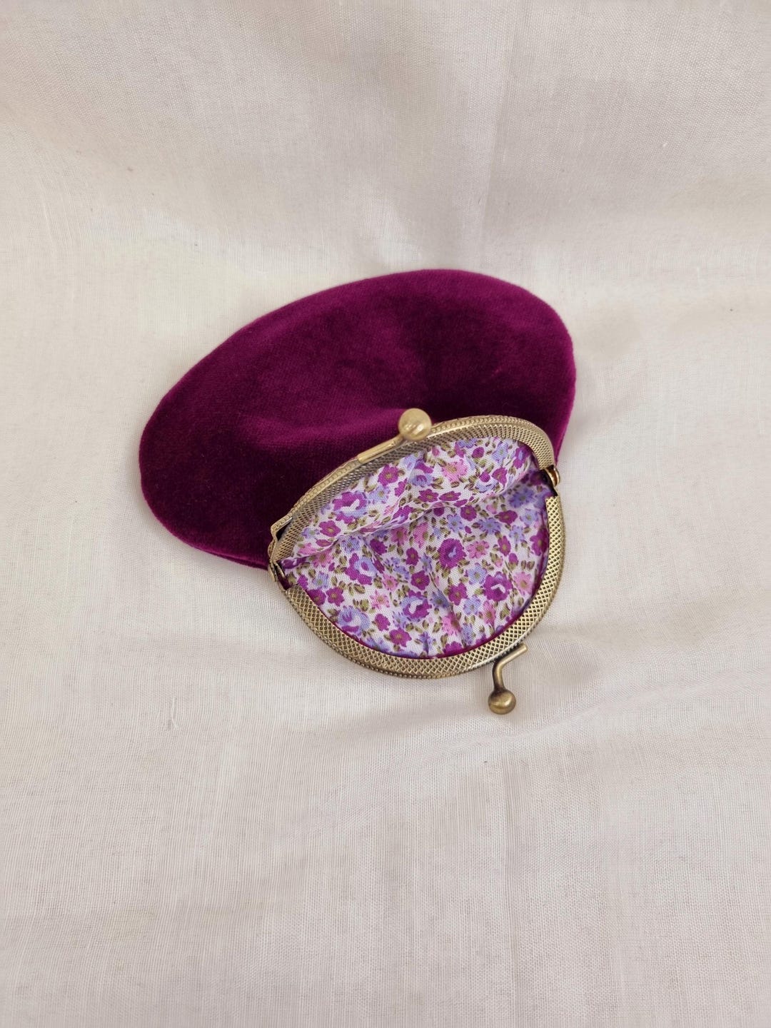 Mulberry Coin Purse/velvet Frame Purse/kiss Clasp Coin Purse/change ...