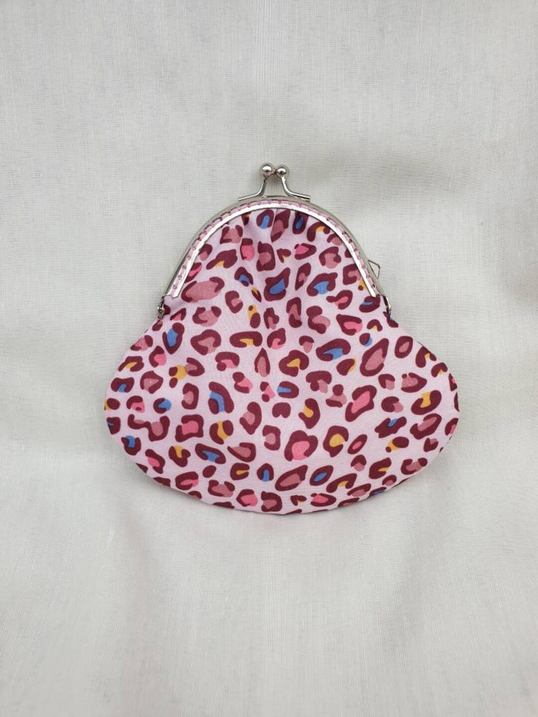 Handmade Pink Leopard Print Coin Purse: Kiss Lock Clasp - Etsy