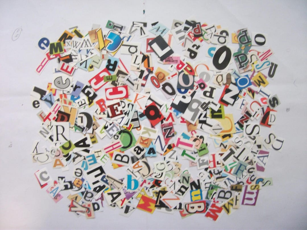 Approx 500 Mixed Colour Ransom Alphabet Letters Ephemera for Junk ...