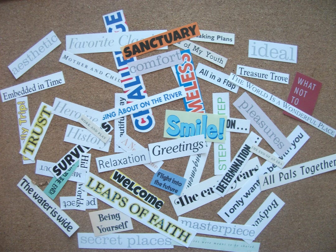 50 Pieces of Words and Phrases Book Page Offcuts Ephemera for Junk ...