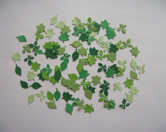 Bag of Approx 100 Mini Green Leaf Leaves Die Cuts Card Making Junk ...