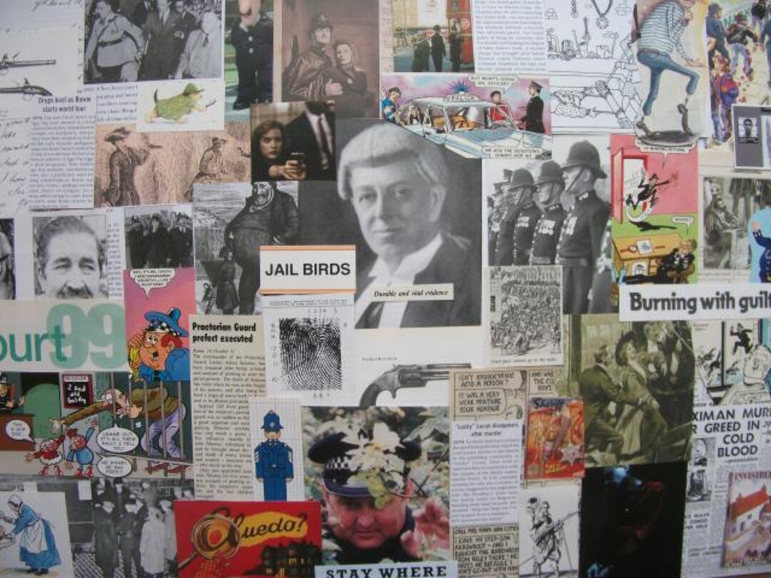 Vintage Crime Punishment Detection Police Prison Paper Offcuts Ephemera ...