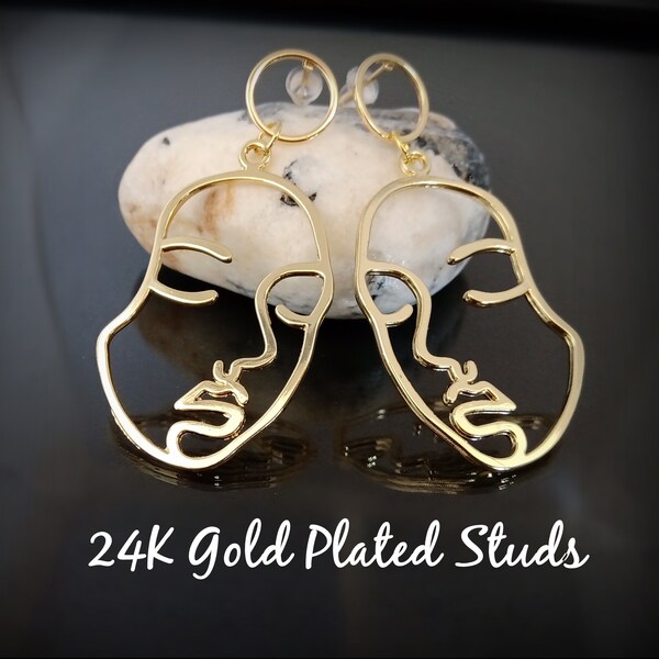 Wire Face Earrings - Etsy